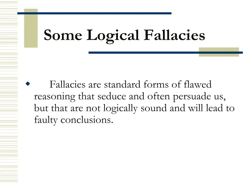 PPT - Some Logical Fallacies PowerPoint Presentation, free download ...