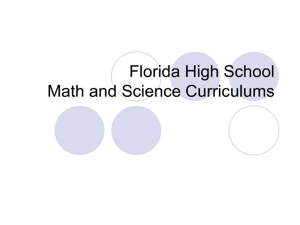 PPT - Florida High School Math and Science Curriculums PowerPoint ...