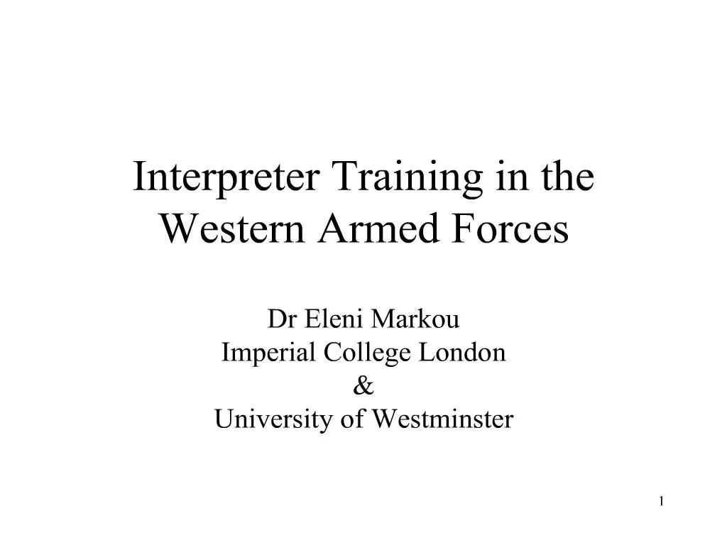 PPT - Interpreter Training in the Western Armed Forces PowerPoint ...