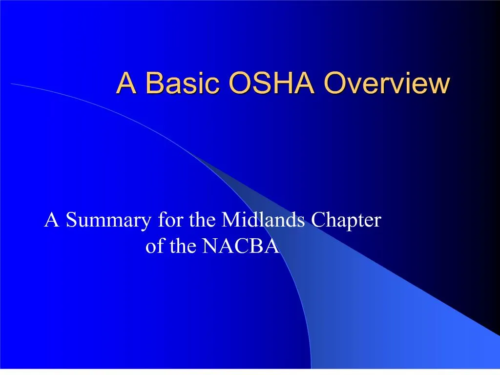 PPT - A Basic OSHA Overview PowerPoint Presentation, free download - ID ...