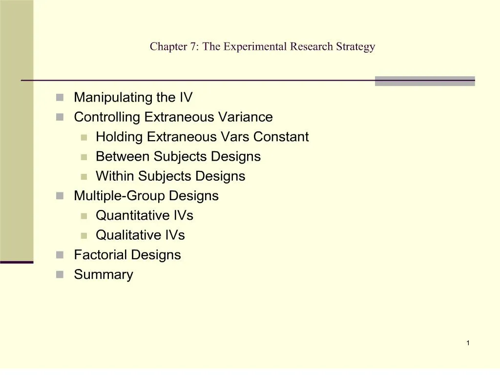 PPT - Chapter 7: The Experimental Research Strategy PowerPoint ...