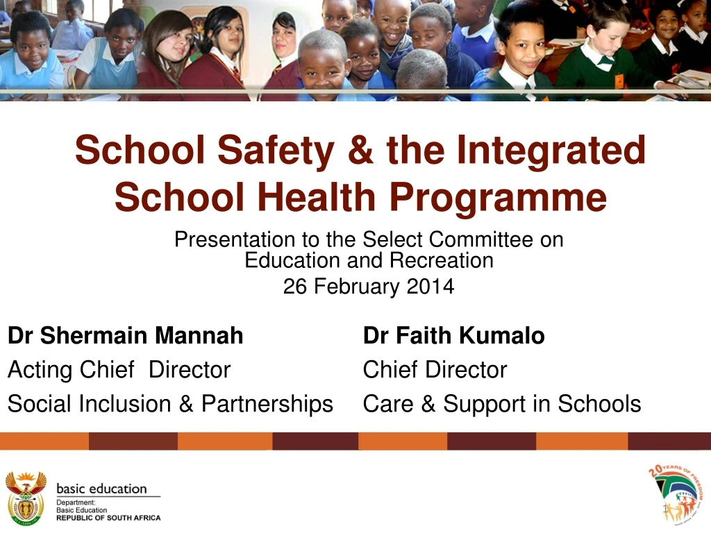 PPT - School Safety & the Integrated School Health Programme PowerPoint ...