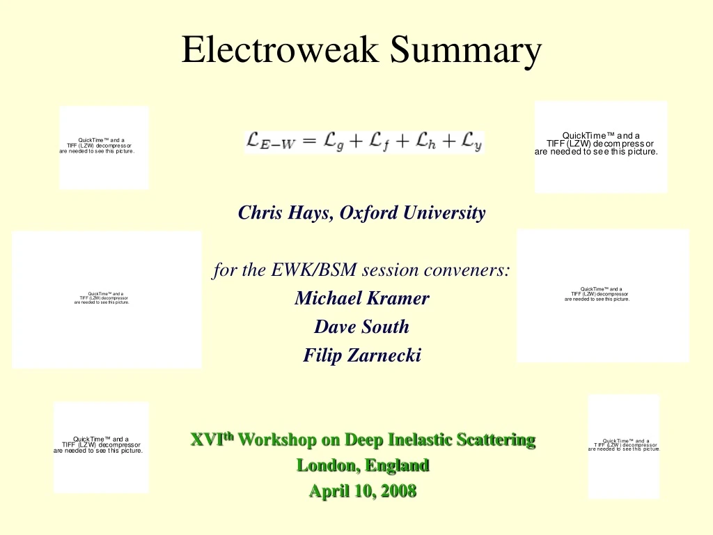 PPT - Electroweak Summary PowerPoint Presentation, free download - ID:18603