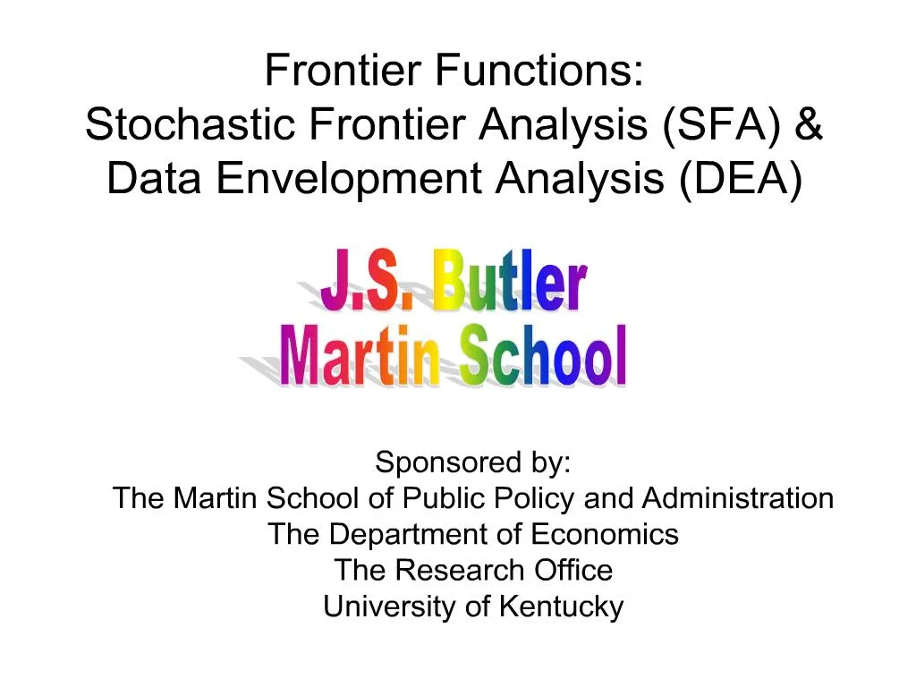 PPT - Frontier Functions: Stochastic Frontier Analysis SFA Data ...