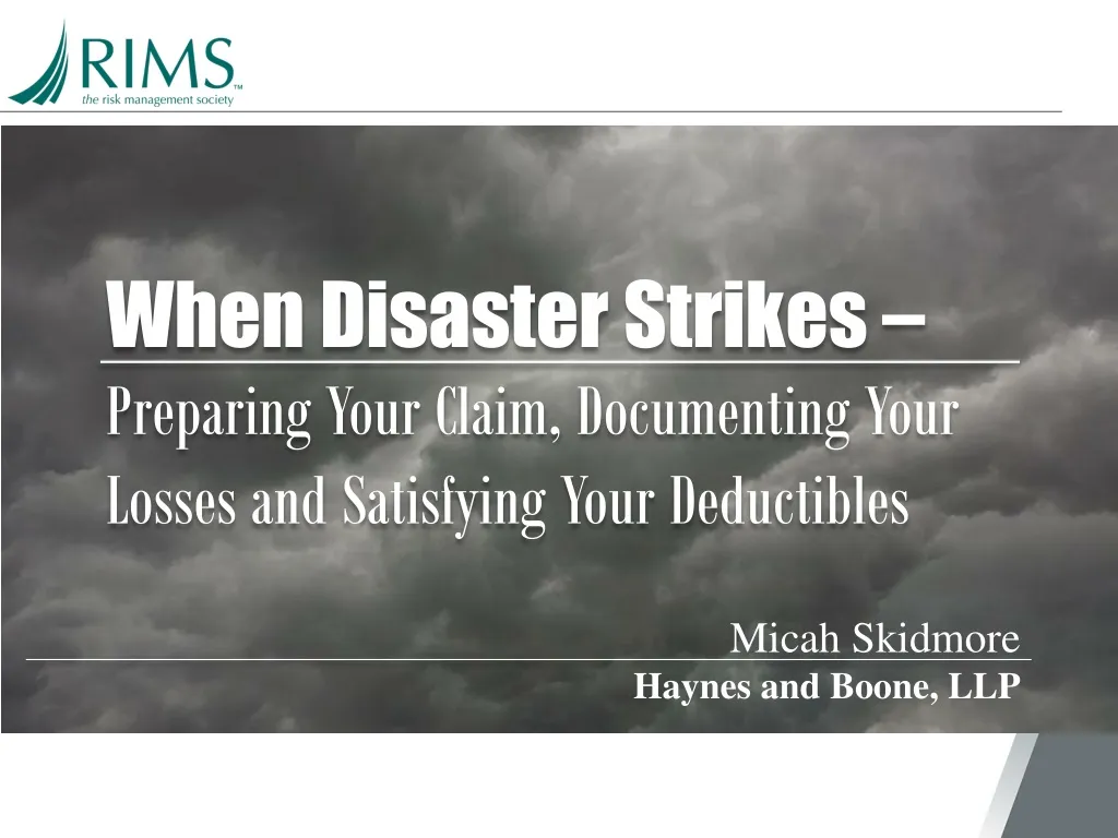 PPT - When Disaster Strikes – PowerPoint Presentation, free download ...