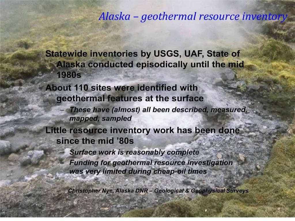 PPT - Alaska geothermal resource inventory PowerPoint Presentation ...