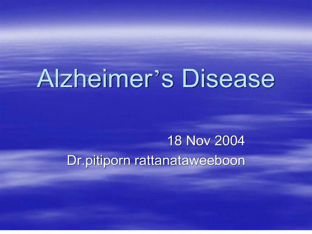 PPT - Alzheimer s Disease PowerPoint Presentation, free download - ID ...