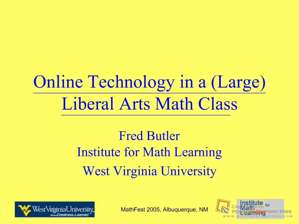 PPT - Using the Web in a Large Liberal Arts Math Class PowerPoint ...
