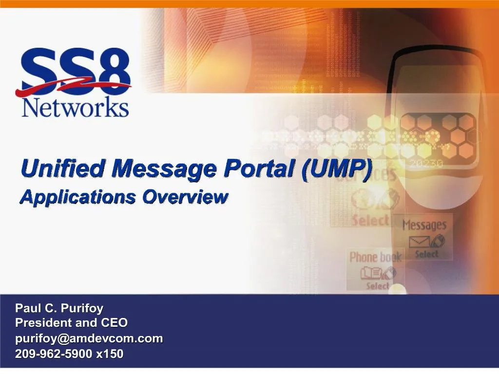 PPT - Unified Message Portal UMP Applications Overview PowerPoint ...
