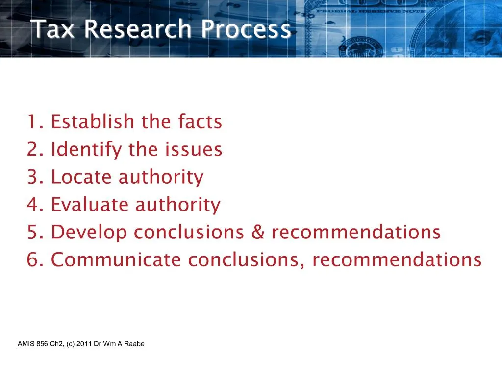 PPT - Tax Research Process PowerPoint Presentation, free download - ID ...
