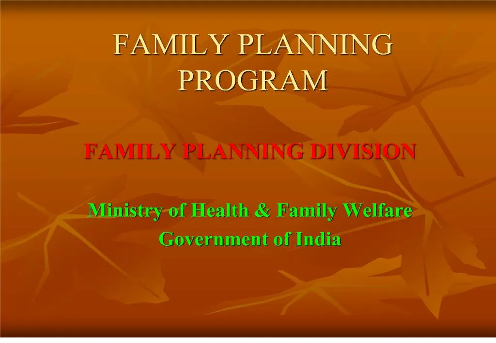 PPT - FAMILY PLANNING PROGRAM PowerPoint Presentation, free download ...