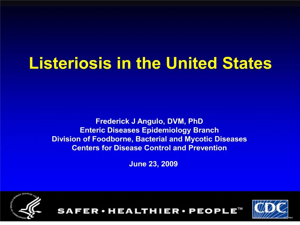 PPT - Listeriosis in the United States PowerPoint Presentation, free ...