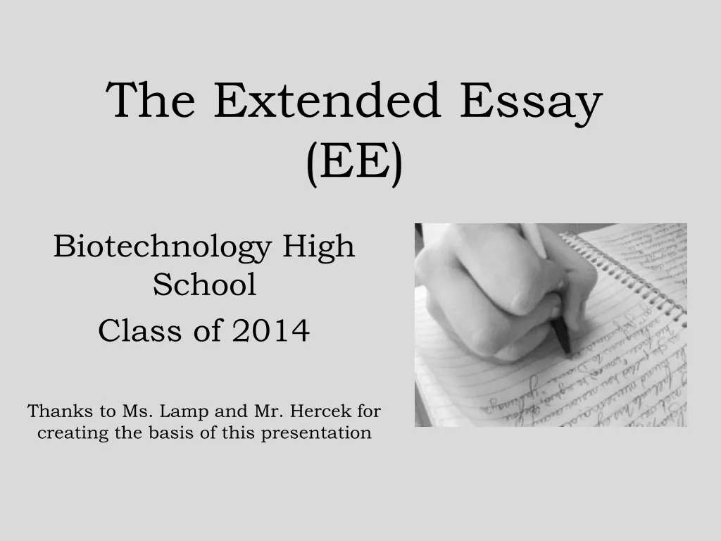 PPT - The Extended Essay (EE) PowerPoint Presentation, free download ...
