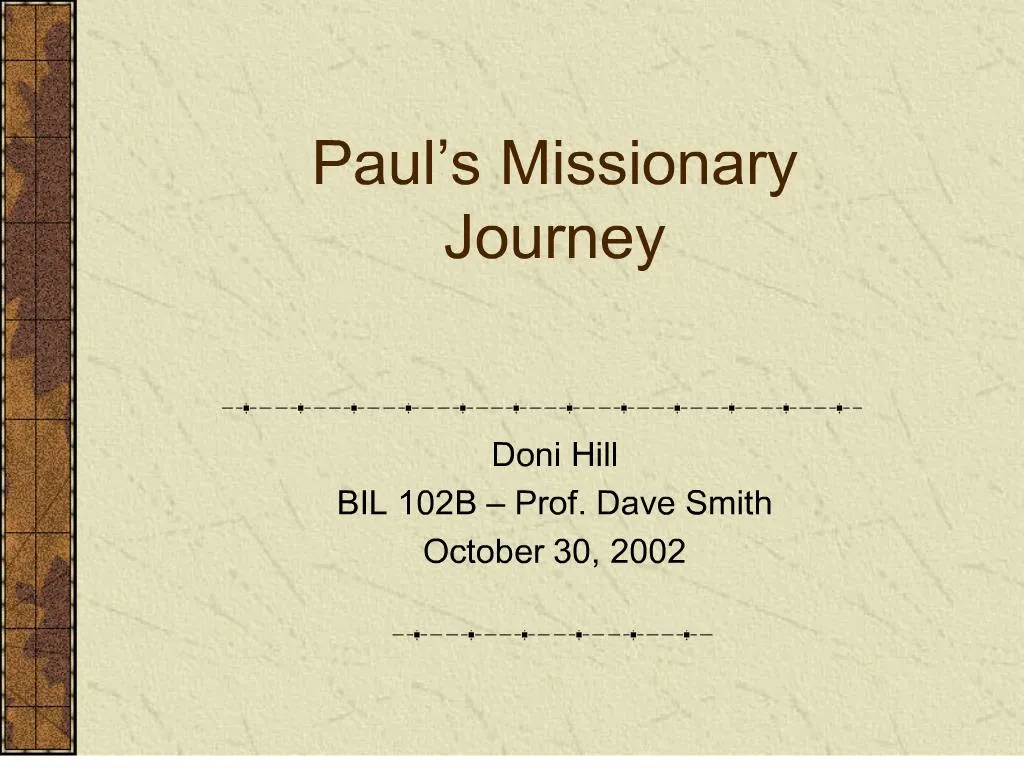 PPT - Paul s Missionary Journey PowerPoint Presentation, free download ...