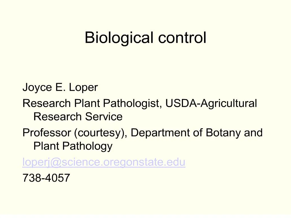 PPT - Biological control PowerPoint Presentation, free download - ID:199710
