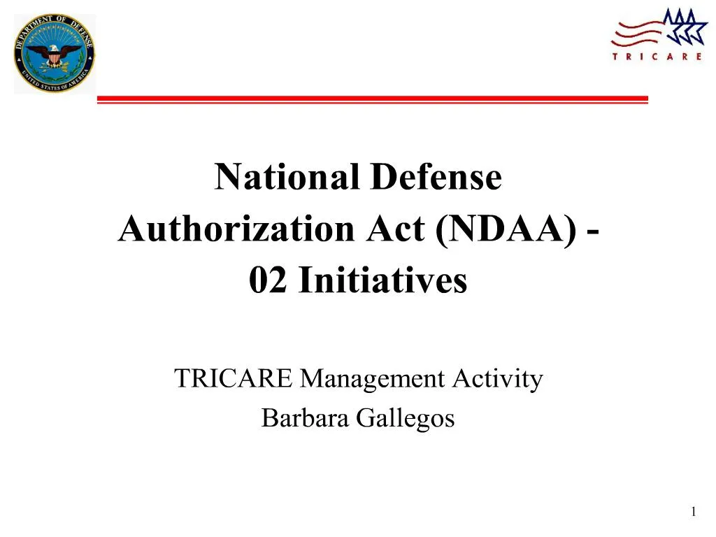 PPT - National Defense Authorization Act NDAA -02 Initiatives ...