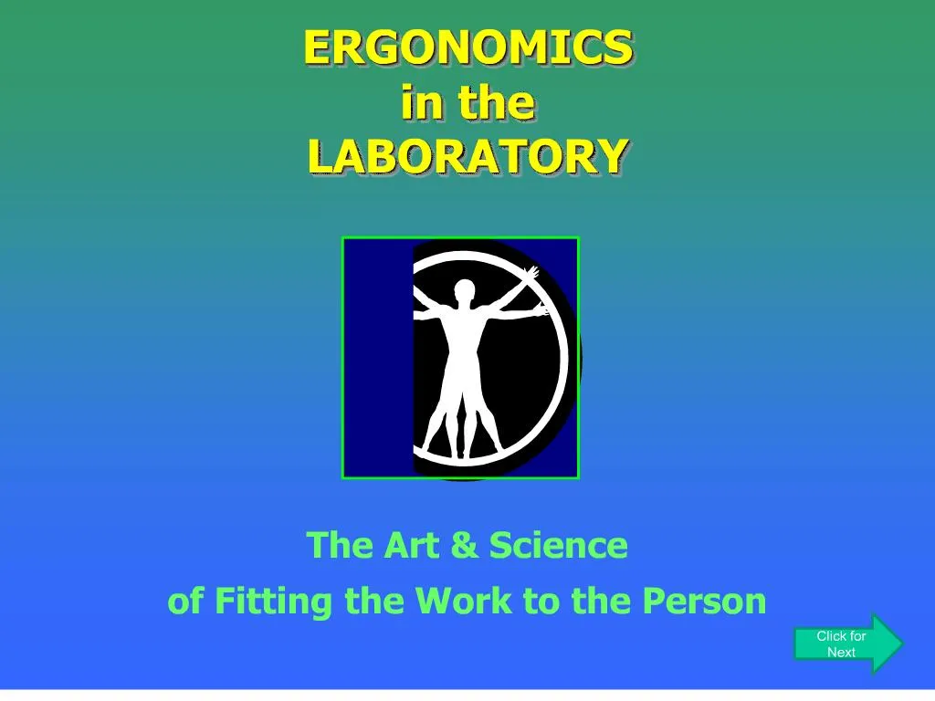 PPT - ERGONOMICS in the LABORATORY PowerPoint Presentation, free ...