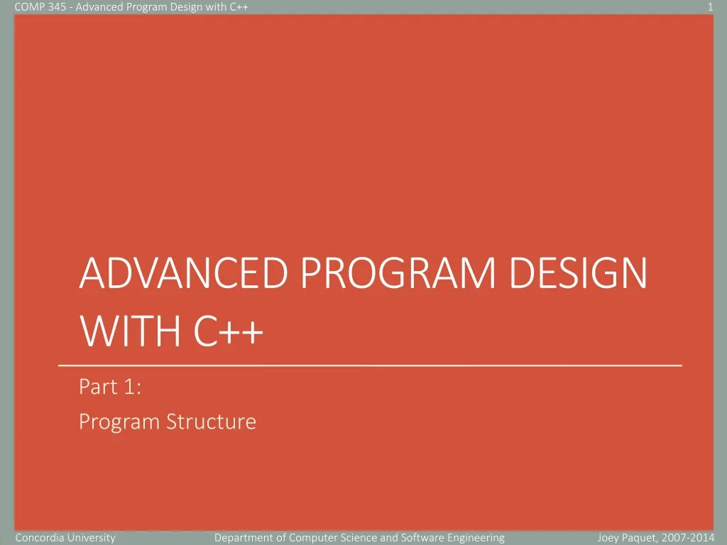 PPT - Advanced Program Design with C++ PowerPoint Presentation, free ...