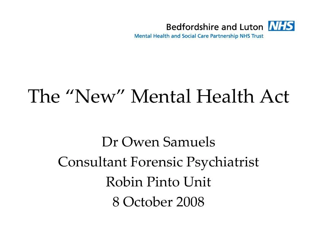 PPT - The New Mental Health Act PowerPoint Presentation, free download ...