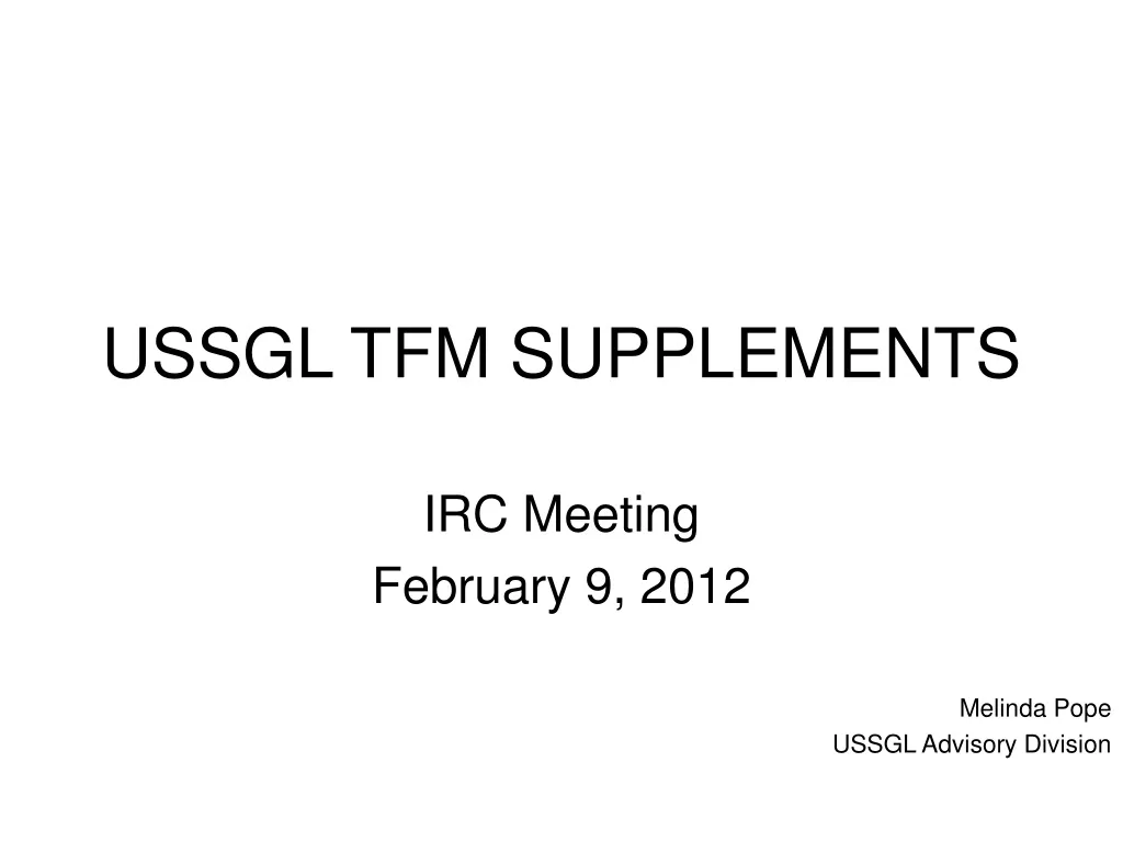PPT - USSGL TFM SUPPLEMENTS PowerPoint Presentation, free download - ID ...