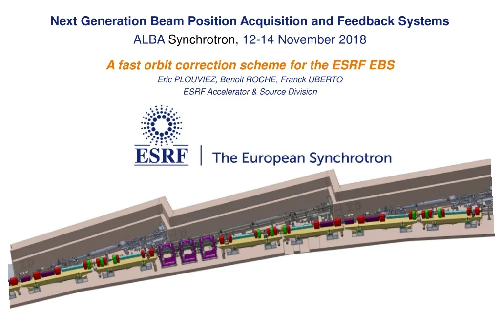 PPT - A fast orbit correction scheme for the ESRF EBS Eric PLOUVIEZ, Benoit ROCHE, Franck UBERTO ...