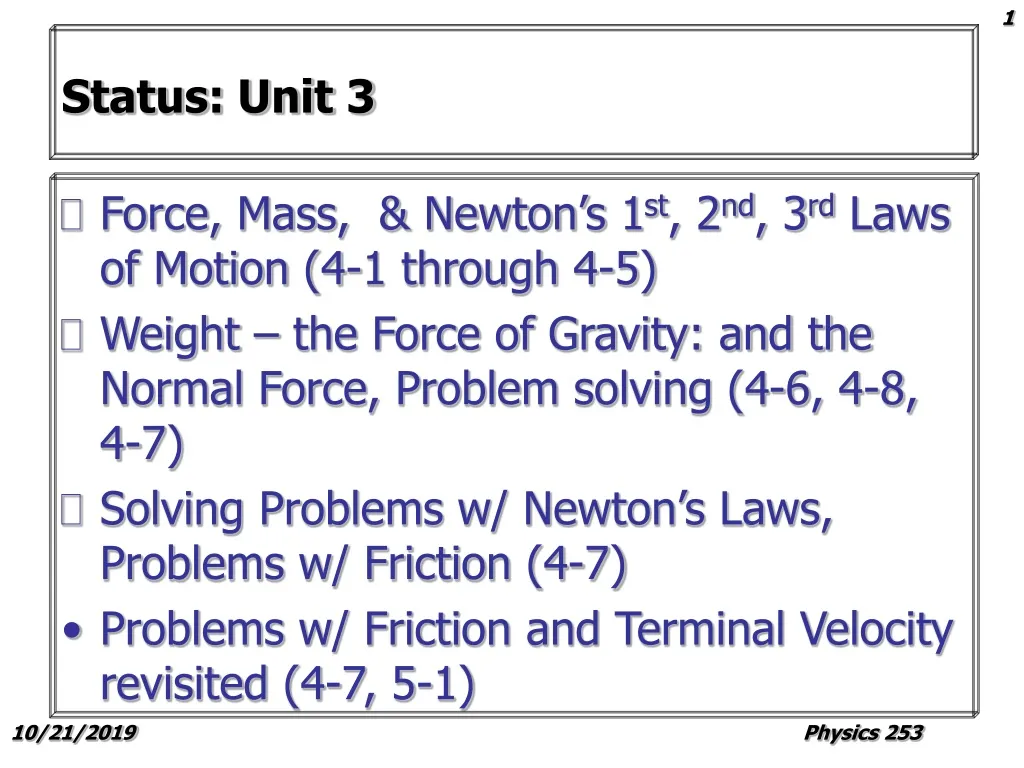 PPT - Status: Unit 3 PowerPoint Presentation, free download - ID:208847