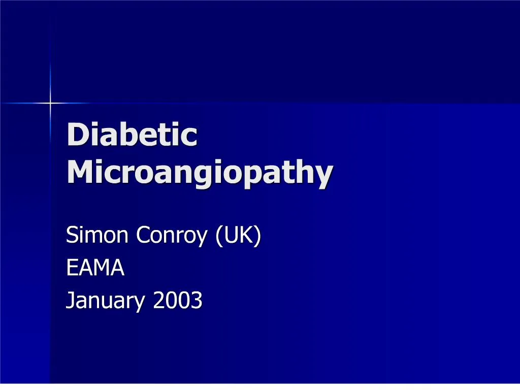 PPT - Diabetic Microangiopathy PowerPoint Presentation, free download ...