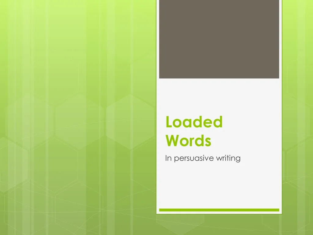 PPT - Loaded Words PowerPoint Presentation, free download - ID:210887