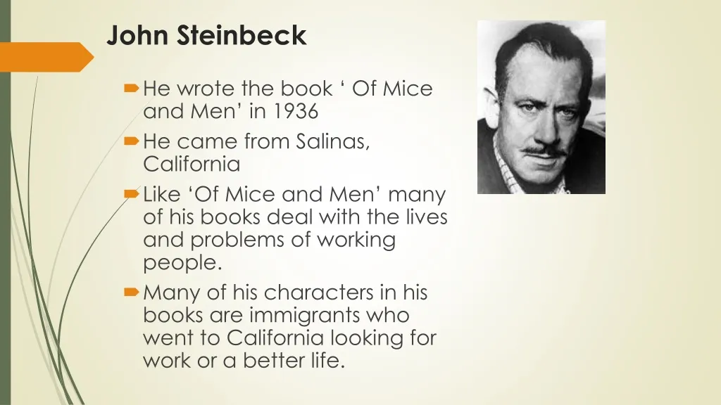 PPT - John Steinbeck PowerPoint Presentation, free download - ID:212575