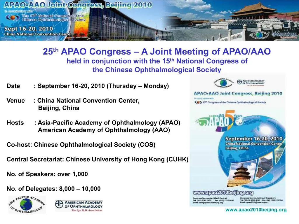 PPT - 25th APAO Congress A Joint Meeting of APAO PowerPoint ...