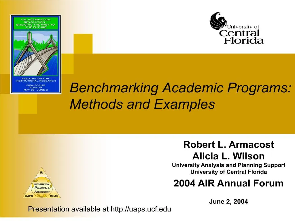 PPT - Benchmarking Academic Programs: Methods and Examples PowerPoint ...