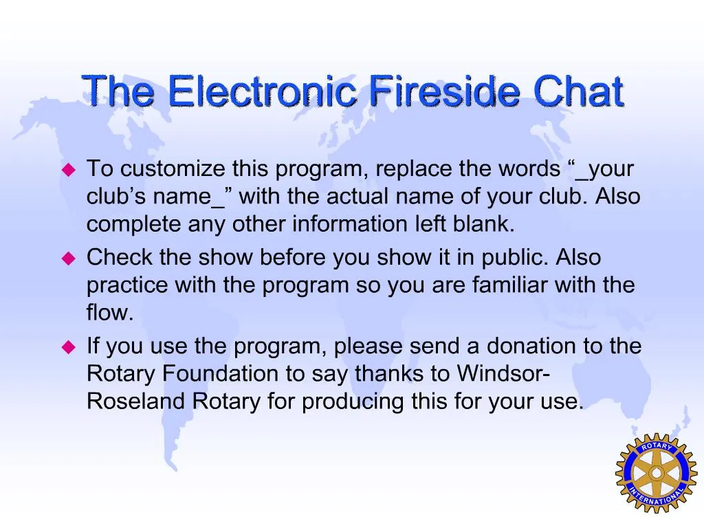 PPT - The Electronic Fireside Chat PowerPoint Presentation, free ...