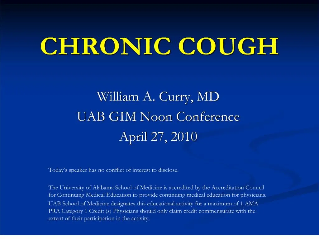 PPT - CHRONIC COUGH PowerPoint Presentation, free download - ID:216077