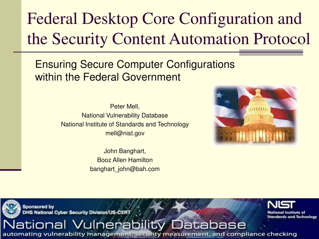 PPT - Federal Desktop Core Configuration and the Security Content ...