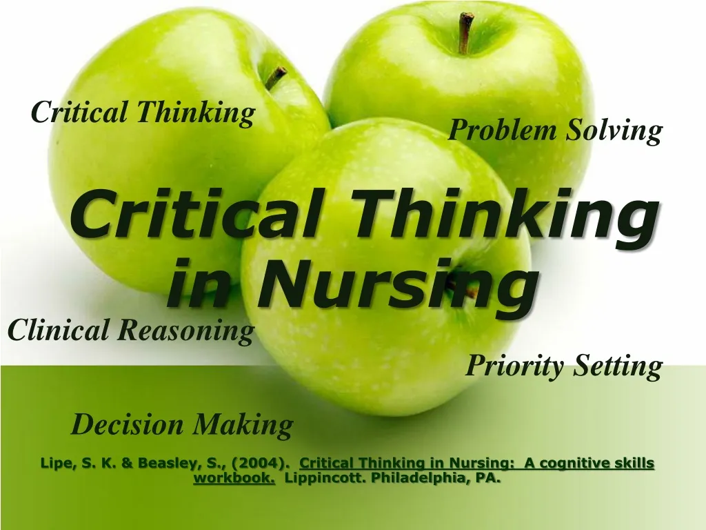 PPT - Critical Thinking in Nursing PowerPoint Presentation, free ...