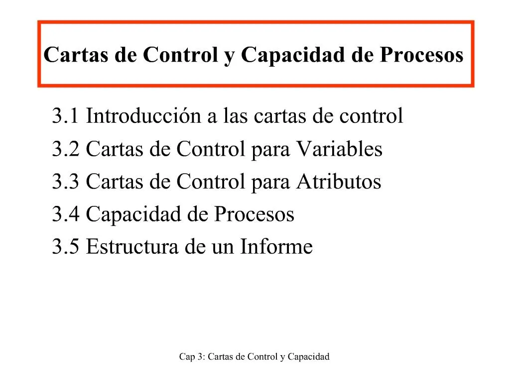PPT - Cartas de Control y Capacidad de Procesos PowerPoint Presentation ...