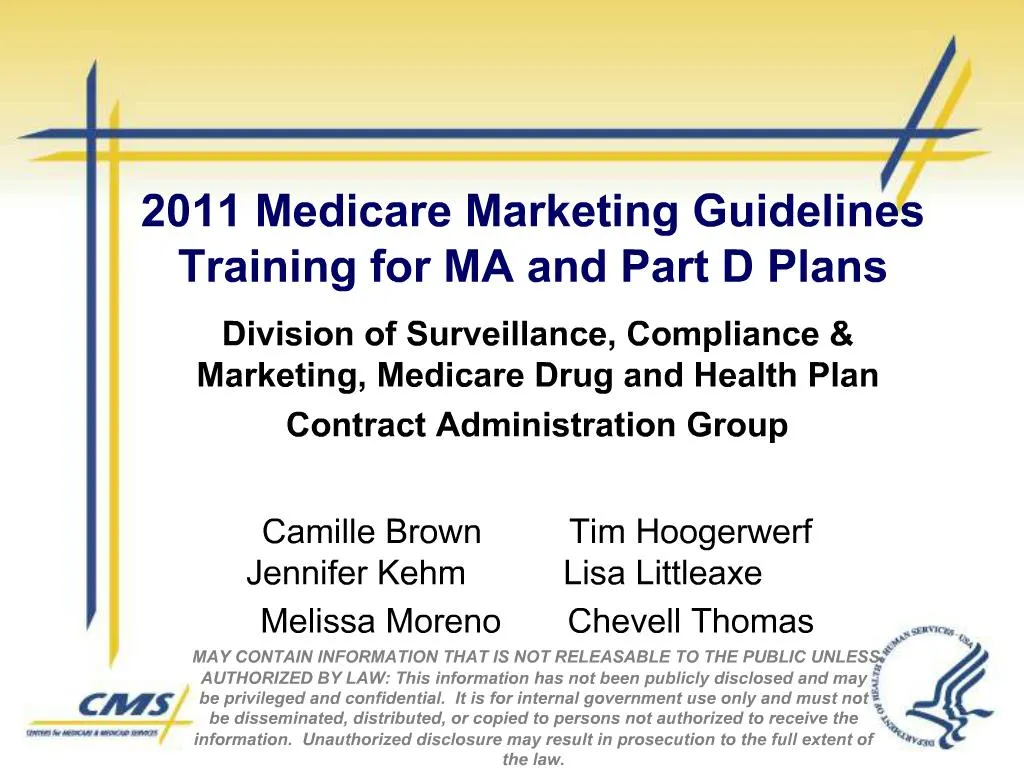 PPT - 2011 Medicare Marketing Guidelines Training for MA and Part D ...