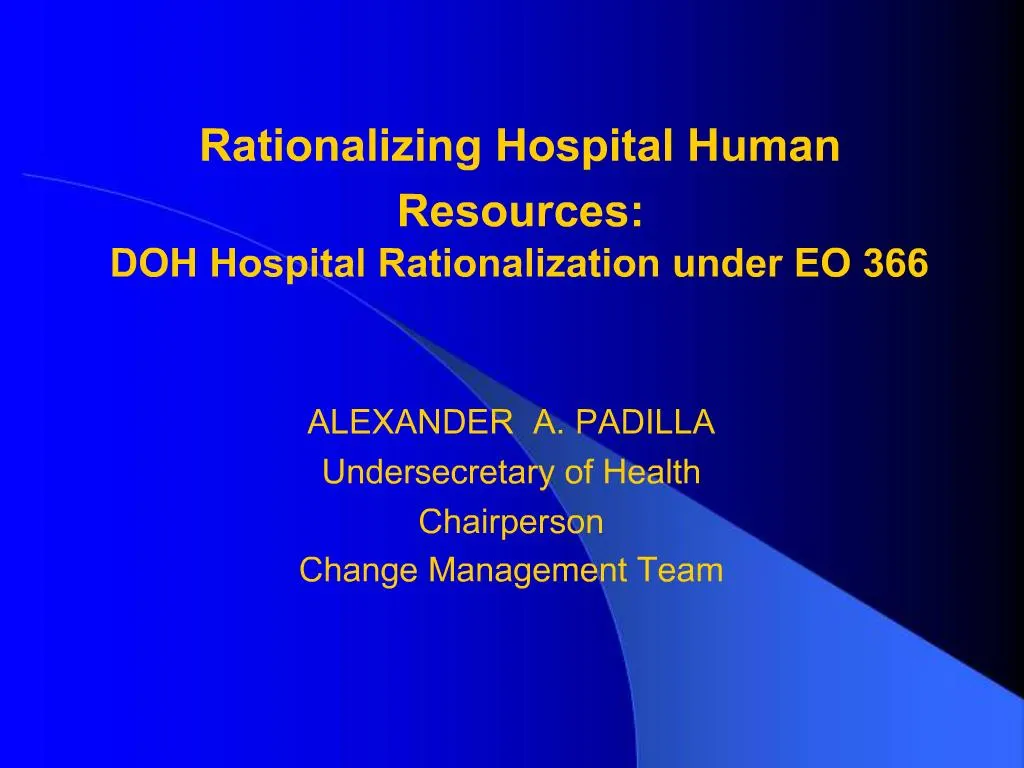 PPT - Rationalizing Hospital Human Resources: DOH Hospital ...
