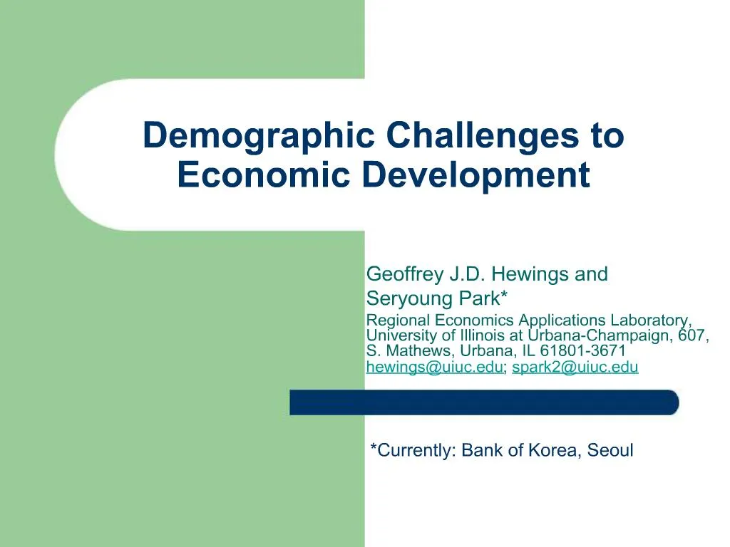 PPT - Demographic Challenges to Economic Development PowerPoint ...