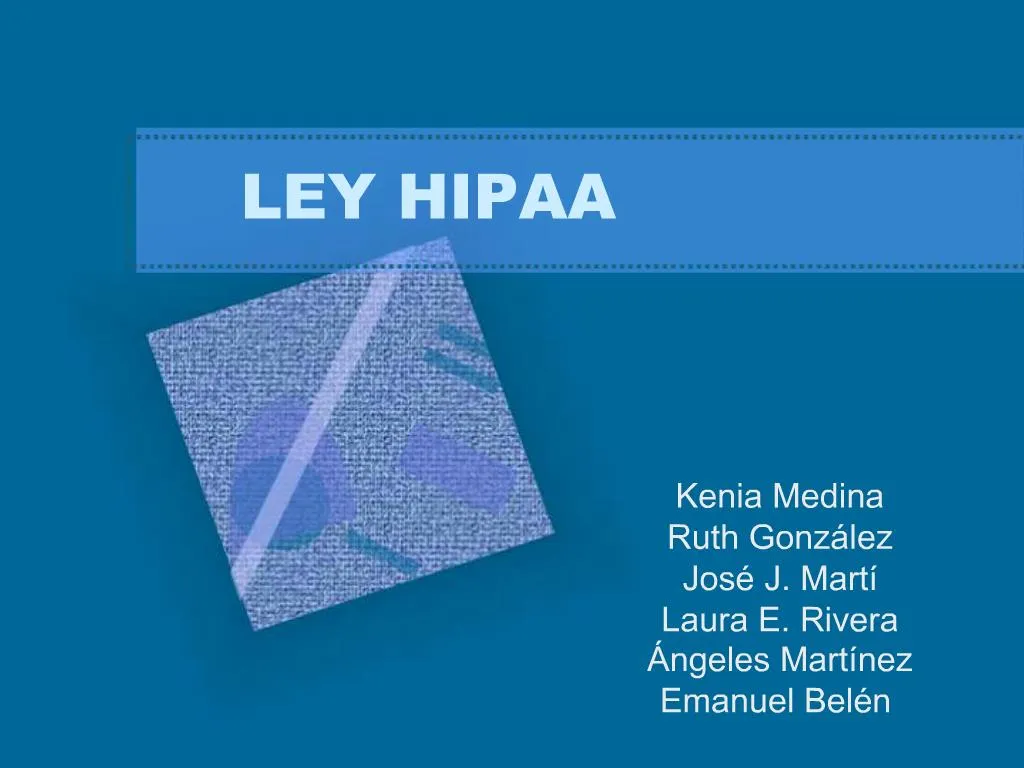 PPT - LEY HIPAA PowerPoint Presentation, free download - ID:231931