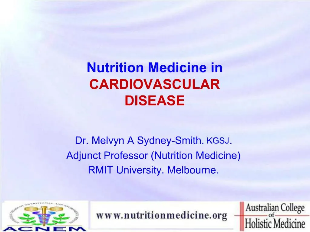 Ppt Nutrition Medicine In Cardiovascular Disease Powerpoint