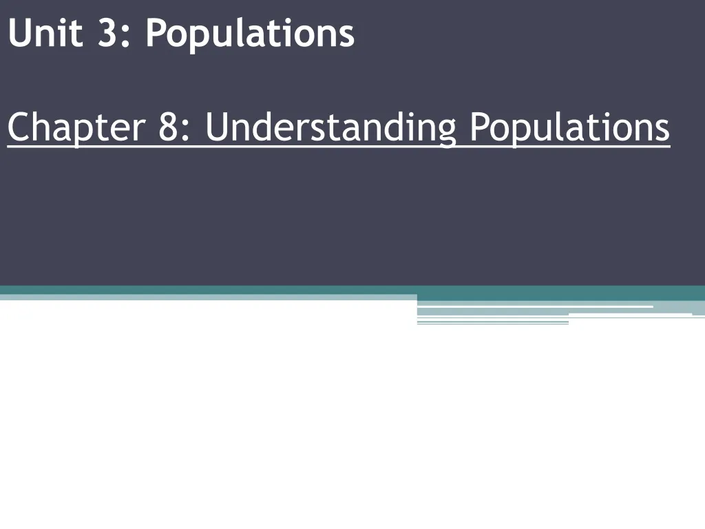 PPT - Unit 3: Populations Chapter 8: Understanding Populations ...