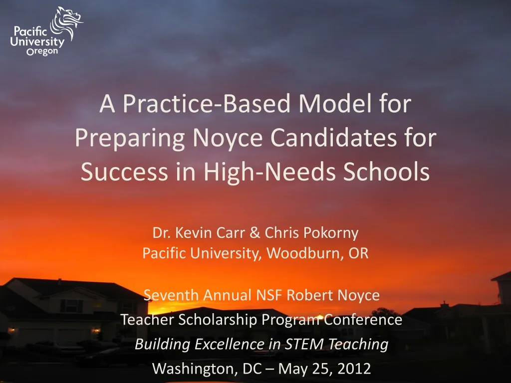 PPT - Seventh Annual NSF Robert Noyce Teacher Scholarship Program Conference PowerPoint ...