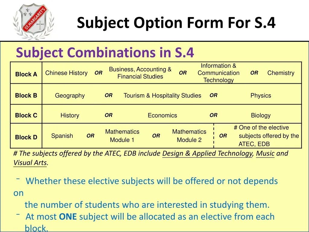 PPT - Subject Option Form For S.4 PowerPoint Presentation, free ...