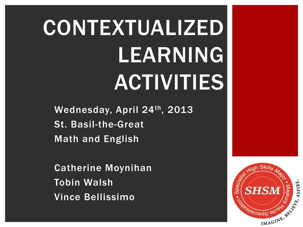 PPT Contextualized Learning Activities PowerPoint Presentation Free