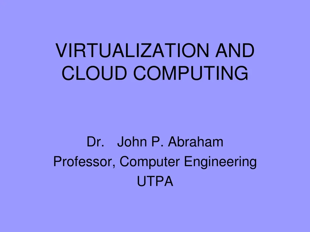 PPT - VIRTUALIZATION AND CLOUD COMPUTING PowerPoint Presentation, free ...