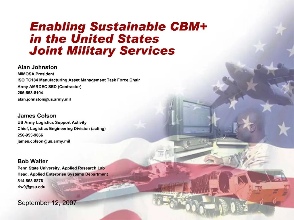 PPT - Enabling Sustainable CBM in the United States Joint Military ...