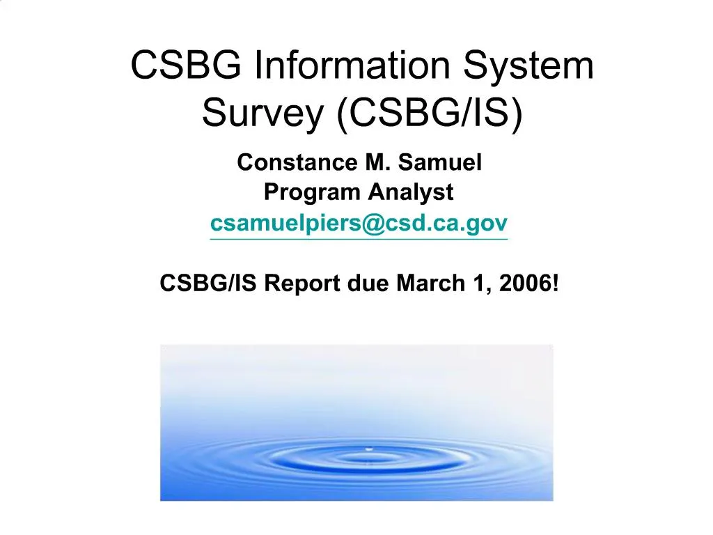 PPT - CSBG Information System Survey CSBG PowerPoint Presentation, free ...