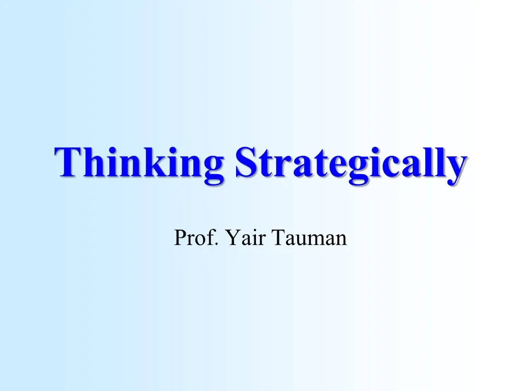 PPT - Thinking Strategically PowerPoint Presentation, free download ...