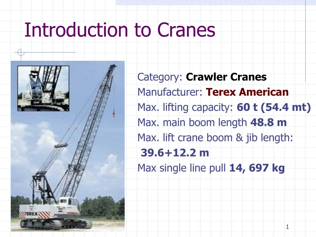 PPT - Introduction to Cranes PowerPoint Presentation, free download - ID:241382
